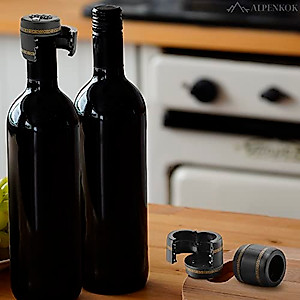 Wine Stoppers for Wine Bottles -3Pcs Combination Lock Plastic Wine Stopper Liquor Bottle Cap Reusable Wine Corks with Password Code Lock - 26mm to 28mm Black Vacuum Bottle Caps Wine Bottles Tops