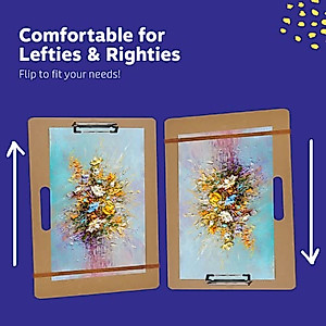 Artlicious Drawing Board - 13 x 17 Sketch Boards with Handle for Drafting Art - Portable Wooden Clipboard for Class or Studio Fit in Artists Tote