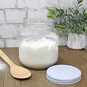 Cornucopia 110mm Replacement Metal Lids (4-Pack, White); Fits 110-400 Neck Large Wide Mouth Glass and Plastic Jars