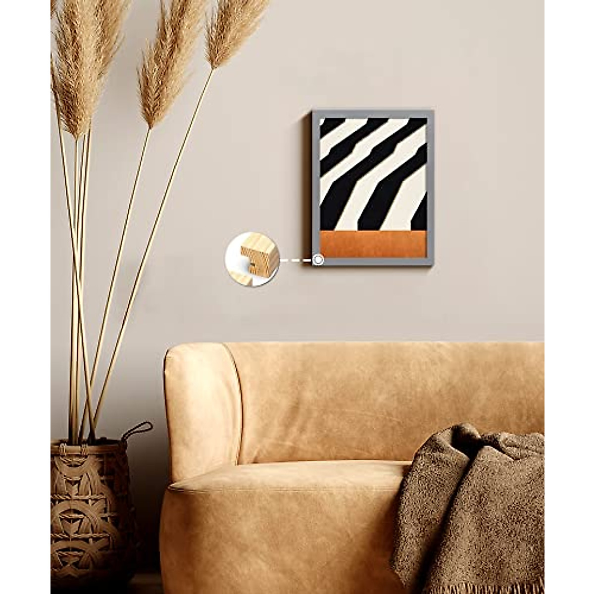 JD Concept Wood 11x14 Grey Picture Frame 5 Pack - Gallery Wall Frame Set - Suitable for Horizontal and Vertical Hanging 11 x 14 Poster Photo