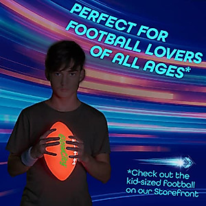 GlowCity Glow in The Dark Football - Light Up, Official Size Footballs - LED Lights and Pre-Installed Batteries Included﻿