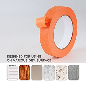 Lichamp 4 Pack Orange Painters Tape 1 inch, Orange Masking Tape 1 inch x 55 Yards x 4 Rolls (220 Total Yards)