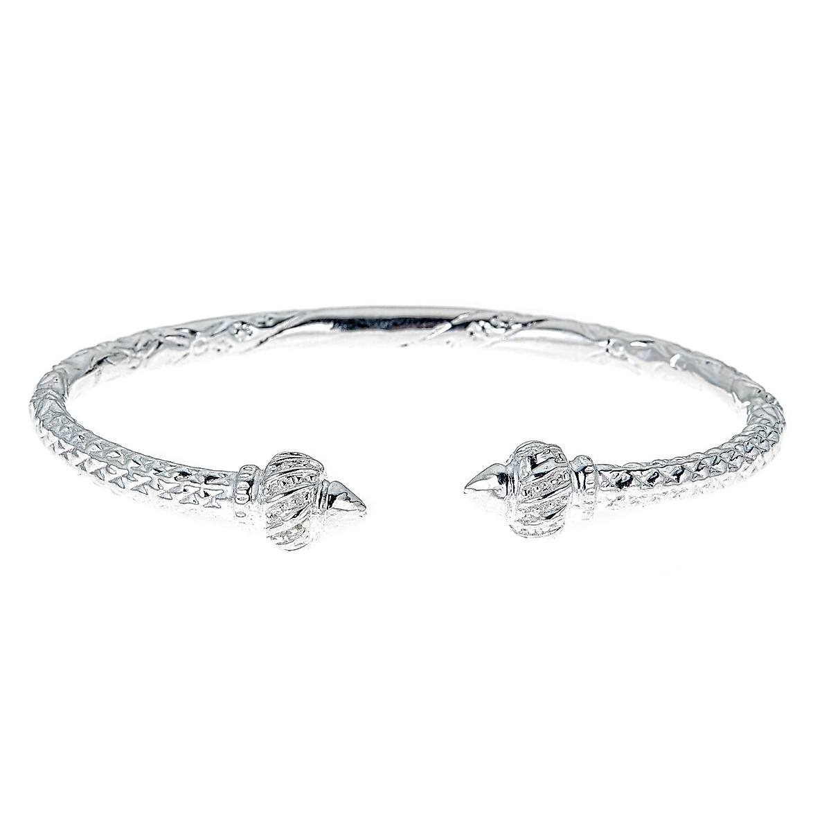 Better Jewelry Ridged Arrow .925 Sterling Silver West Indian Bangle (40 grams) (8)