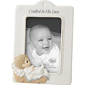 Baby in Cradle Baptism Photo Frame - Boy