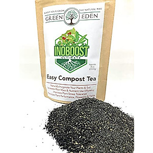 GreenEden InoBoost Ultimate Easy Compost Tea for Plants - Nutrient & Bloom Booster - Soluble Biostimulants for Plant Growth, Flowering & Yields - 8oz. Microbial Inoculant - Super Soil