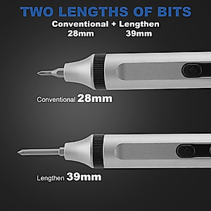 Mini Electric Screwdriver, 50 in 1 Precision Power Screwdriver Set, Cordless Pocket Screwdriver with 48 Magnetic Bits + 1 Pliers + 1 Bar for Repairing Eyeglasses Computer Laptop Watch
