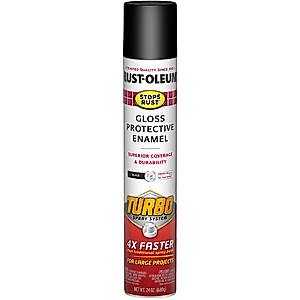 Rust-Oleum 334128 Stops Rust Turbo Spray Paint, 24 oz, Gloss Black