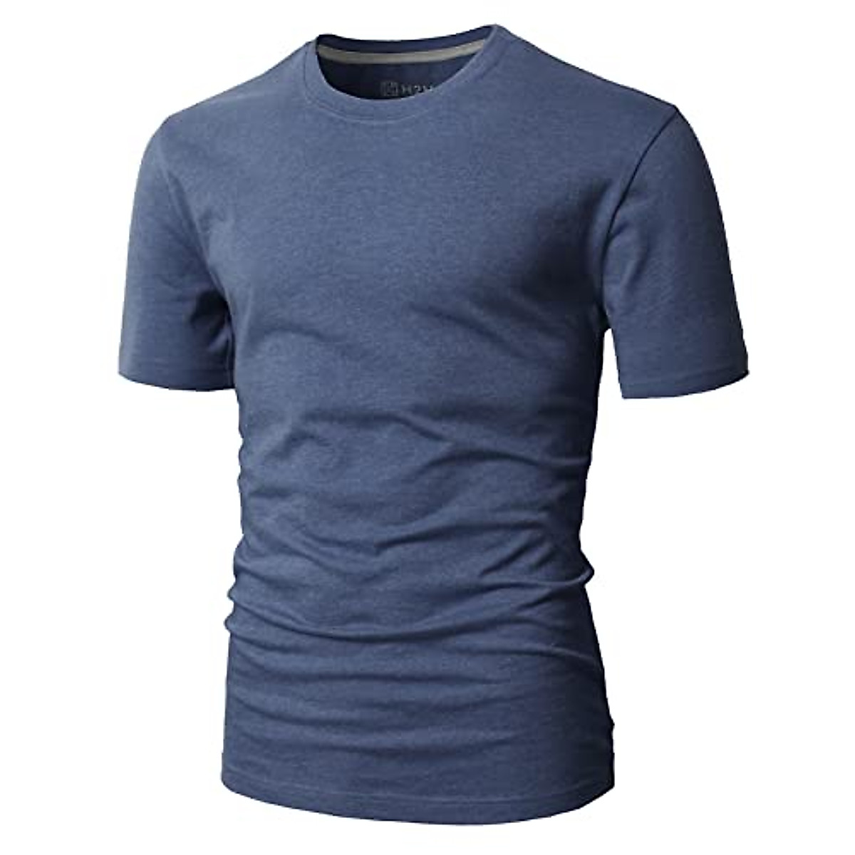 H2H Shorts Sleeve Crew Neck T-Shirts for Men DARKBLUE US L/Asia XL (CMTTS0198)
