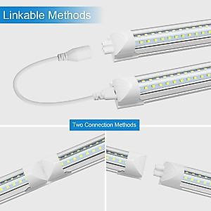 SHOPLED 3FT LED Shop Light, 30W 4000LM 5000K Daylight White, V Shape, Linkable T8 Ceiling Light Fixtures, 3 Foot LED Tube Lights for Workshop, 4 Pack