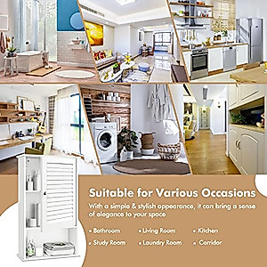 LOKO Bathroom Wall Cabinet, Bathroom Cabinet Wall Mounted with Single Shutter Door and Adjustable Shelf, Small Medicine Cabinet for Living Room, Kitchen or Entryway, 16.5 x 6.5 x 27.5 inches (White)