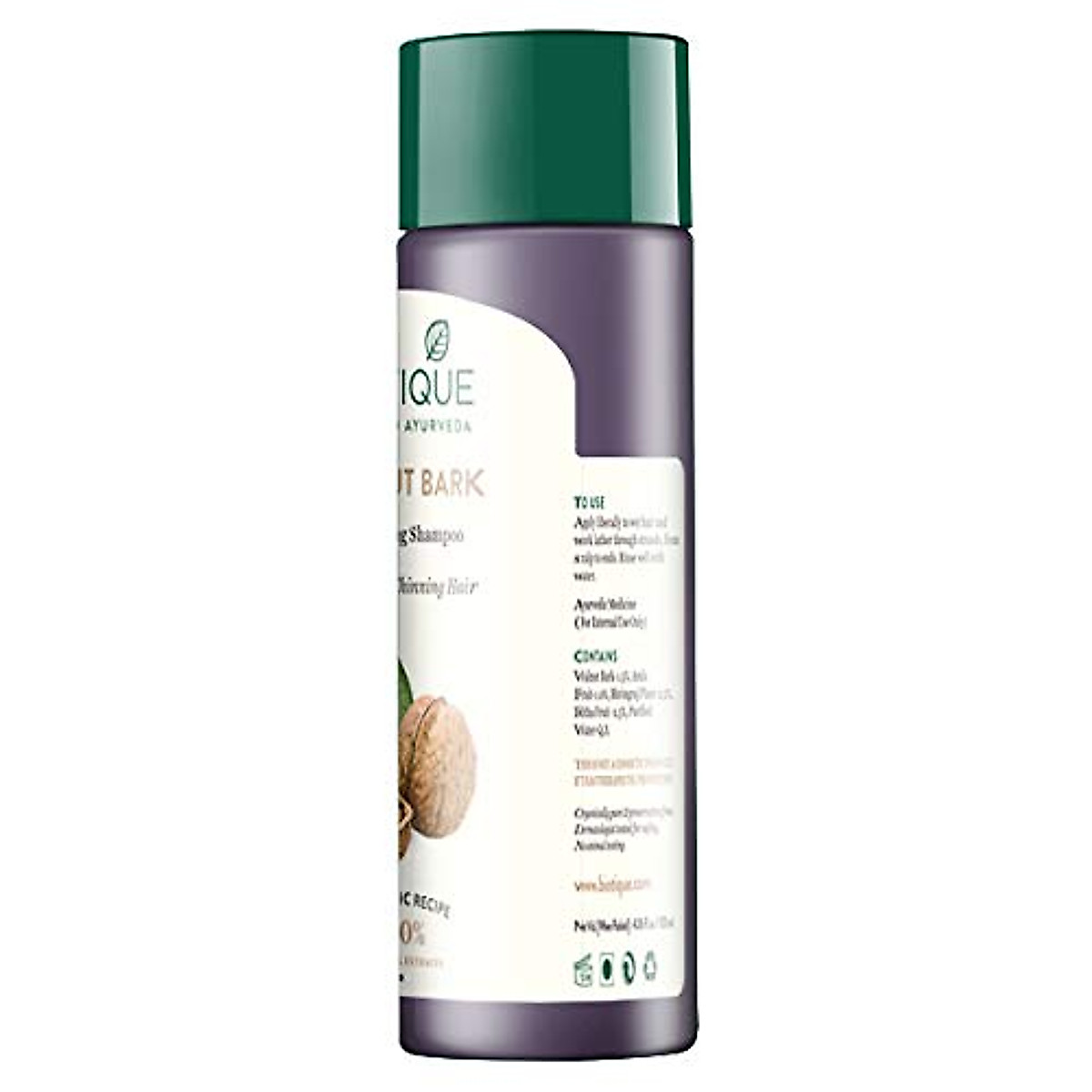 Biotique Bio Walnut Bark Volumizing Shampoo For Fine & Thinning Hair 120 ml/ 4.05 Oz. I Makes Hair Healthy, Silky, Shiny And Pure Natural Black I Musk Root Soap Nut And Black Malya Flowers
