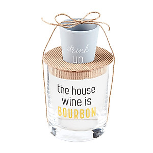 Mud Pie Bourbon Dof and Shot Glass Set, 8 oz 2 oz
