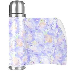 Stainless Steel Leather Vacuum Insulated Mug Flowers Thermos Water Bottle for Hot and Cold Drinks Kids Adults 16 Oz