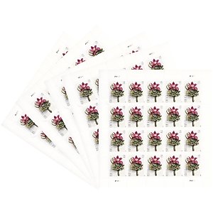 Contemporary Boutonniere Forever Stamps Sheet of 20 - Wedding Stamp (Pack of 5 Sheets, 100 Stamps)