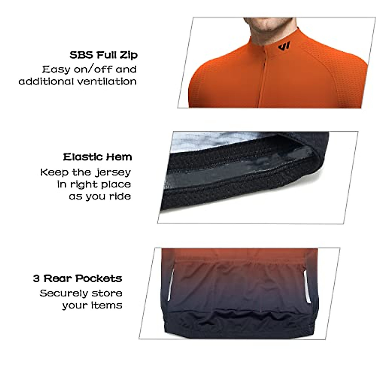 Lo.gas Cycling Jersey Men Long Sleeve Bike Shirt Full Zip with Pockets Moisture Wicking Bicycle Clothes