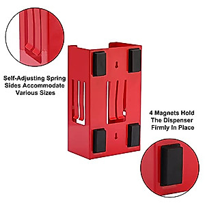 Mayouko Magnetic Glove Dispenser Holder, Red Glove Box Holder Wall Mount for Tissues, Disposal Gloves, Wipes, Tool Cart Accessory, 8LBS