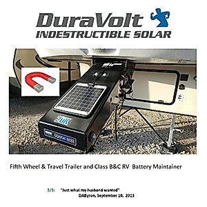 Fifth Wheel & Travel Trailer (Class B&C RV) Hi Power Super Magnetic for 1-2 x12V Batteries Dims 17.5" L x 10.3" W x 1/4" Thick. 10' Cable.