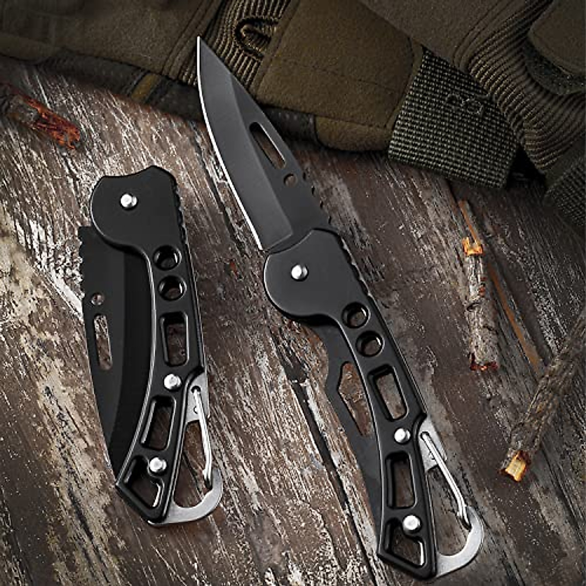 EPZEY Men's pocket folding knife, mini folding key chain knife with clip, women's stainless steel knife cutting knife, outdoor camping pocket knife, men's gift