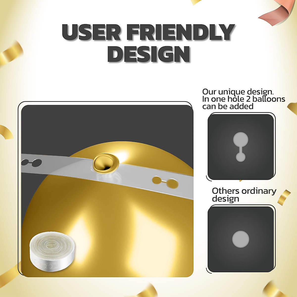 RAYTRADE Balloon Garland Arch Kit 172pcs Black and Gold Balloons Chrome Silver & Confetti Balloons for Weddings, Birthday Party, Bridal Shower, Christmas, Graduation New Year Party Decorations