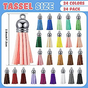 Henoyso 24 Set Acrylic Photo Frame Keychain with Tassels 2.2 x 1.57 inches Rectangle Acrylic Keychain Blanks Insert Picture Frame Keychain Clear Acrylic Blank Key Ring for DIY Crafting Projects