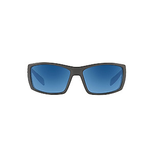 Native Eyewear Raghorn Polarized Rectangular Sunglasses, Granite/Blue Reflex, 61 mm