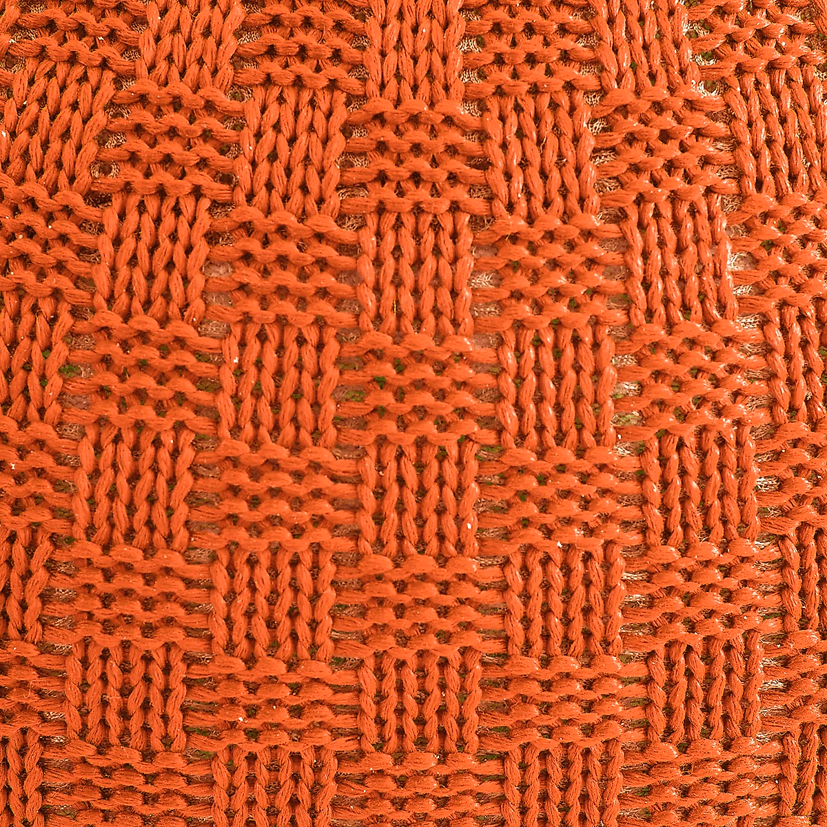 ARTPLAN Outdoor Pouf Ottoman Foot Rest Hand Weaving Knight Home Nahunta Pouf Round Kintted Olefin,Orange