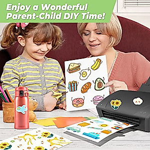 Sticker Photo Paper 8.5 x 11 Inch Glossy Photo Quality Paper 50 Sheets Self-Adhesive Paper for Inkjet Printers Sticky Paper Printable White, 135 gsm, 50 Count Pack