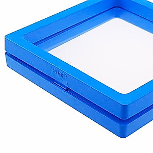 WDONAY Jewelry Storage Suspension Box Square Jewelry Storage Box PE Plastic Film Storage Box，4.33"×4.33"×0.79" Blue 6 PCS