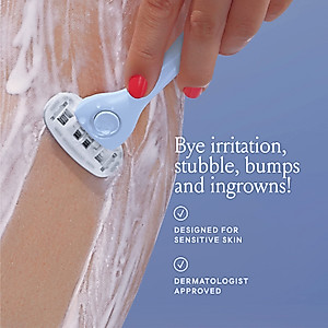 Billie Razors for Women Shave Kit – Women’s Razor + 4 x 5-Blade Razor Refills + Magnetic Holder – Cool Blue