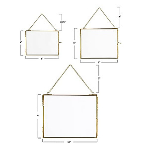 Main + Mesa Brass Framed Hanging Photo Frames, Set of 3