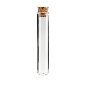 Loud Lock Glass Tubes Cork Top – 100 Count Durable Translucent Clear Glass Storage Tube with Cork Cap – Airtight Smell Proof Container – Lightweight Glass Child Safe Bottles - Glass Test Tube Vials