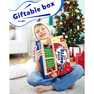 Coogam Fast Sling Puck Game, Wooden Sling Football Shot Board Game Large Table Interaction Speed Track Toy for Party Home Family Parents-Child Boys Girls Adult