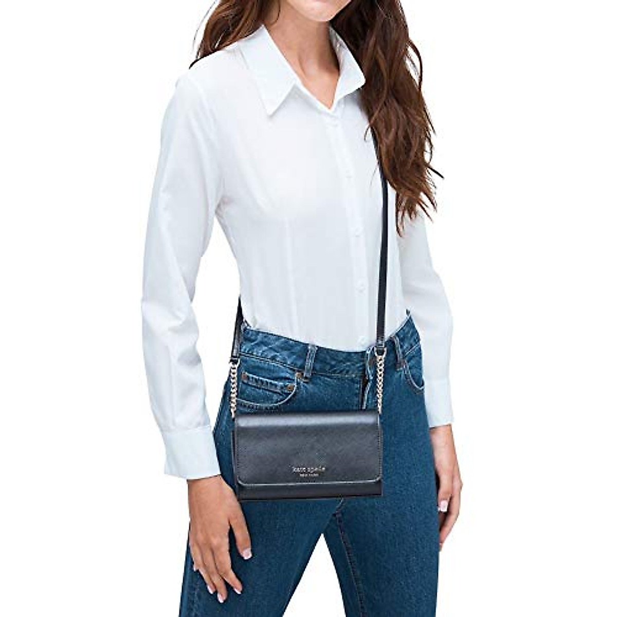 Kate Spade New York Staci Small Flap Crossbody Bag in Black