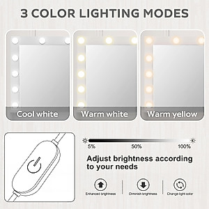 FITSCROPR Vanity Desk with Drawers & Mirror with Lights, with Drawers & Cabinet 3 Shelves Lots Storage for Stylish Bedroom,White