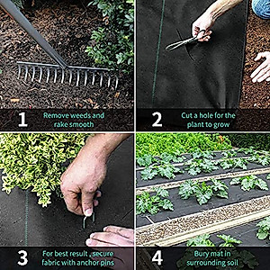 MICROMALL Premium 4oz Pro Weed Barrier Landscape Fabric 4ft x 300ft, Weeds Control for Flower Bed, Mulch, Pavers, Edging, Garden Stakes or Any Heavy Duty Outdoor Project