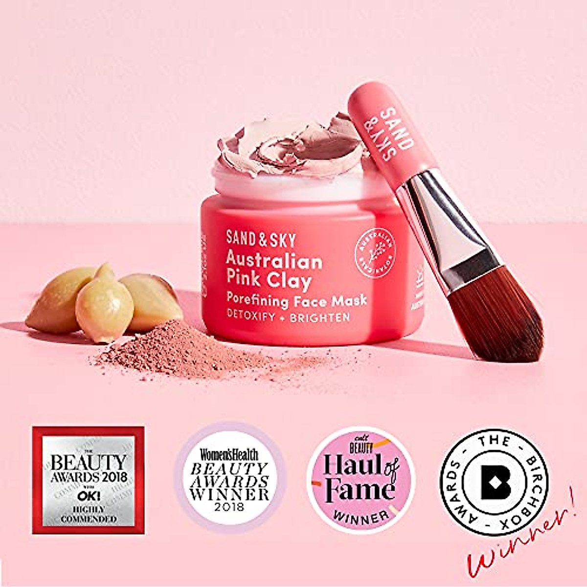 Sand & Sky Australian Pink Clay Porefining Mask for Blackheads, Enlarged Pores and Pigmentation