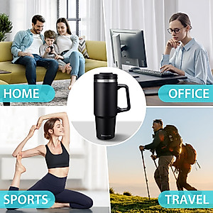 DIGJUPER 30 OZ Tumbler with Handle - Leak-Proof Coffee Mug Insulated Tumbler with Flip & Straw Lid, Carrier Bag, Stainless Steel Water Bottle Fits Cup Holder, Water Cup Travel Tumbler