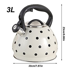 Tea kettle, Red Whistling Tea Kettle for Stove Top, Stainless Steel Cute Teapot with Handle, Induction Cooker Household Kitchen (Color : Red, Size : 3L)