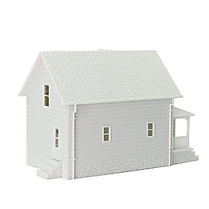 4pcs N Scale Model Blank Buildlings Kit Unassembled Houses for Model Train Layout JZ01JJ (N Scale-4 Units)