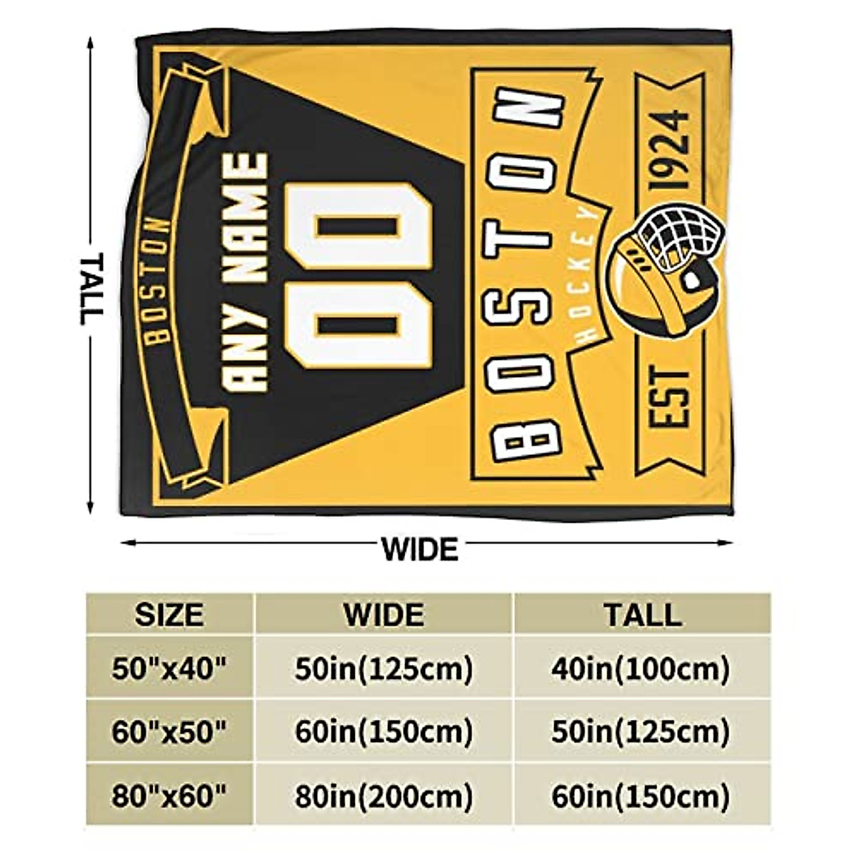 Custom Blanket for Bed Personalized Fans Gift Hockey City Summer Winter Fleece Throw Blankets Add Name and Number Personalized