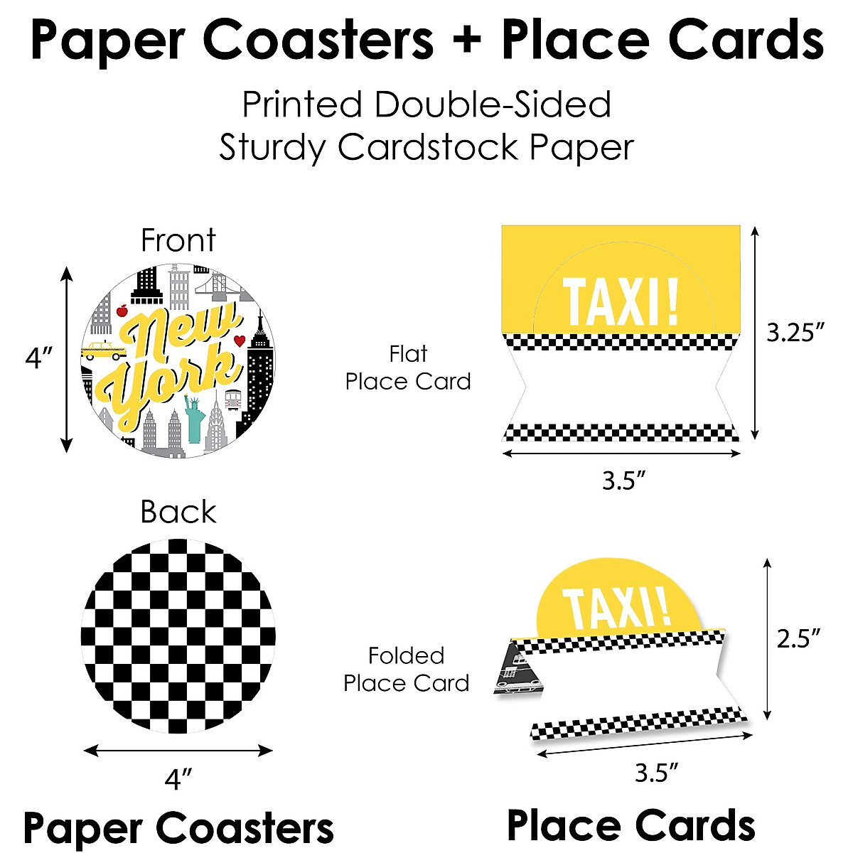 Big Dot of Happiness NYC Cityscape - New York City Party Paper Charger and Table Decorations - Chargerific Kit - Place Setting for 8
