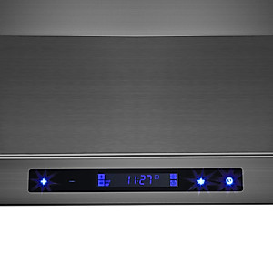 AKDY 30 in. 343 CFM Convertible Wall Mount Black Stainless Steel Kitchen Range Hood with Touch Panel and Carbon Filters