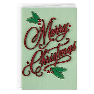 Hallmark Signature Christmas Card (Merry Christmas Lettering)