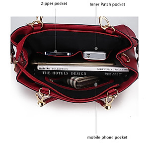 MKF Collection 2Pcs Satchel Bag for Women, Vegan Leather Crossbody Bag, Wristlet Bag Handbag Purse Tote Bag Set By Mia K