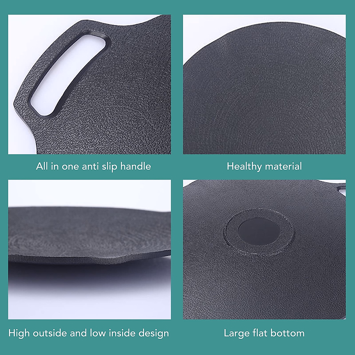 Korean Grill Pan,Korean Style BBQ Griddle Pan For Stove Top,Round Griddle with Non Stick 6 Layer Coating for Gas Cooker Round Double Handle BBQ Griddle(25cm)