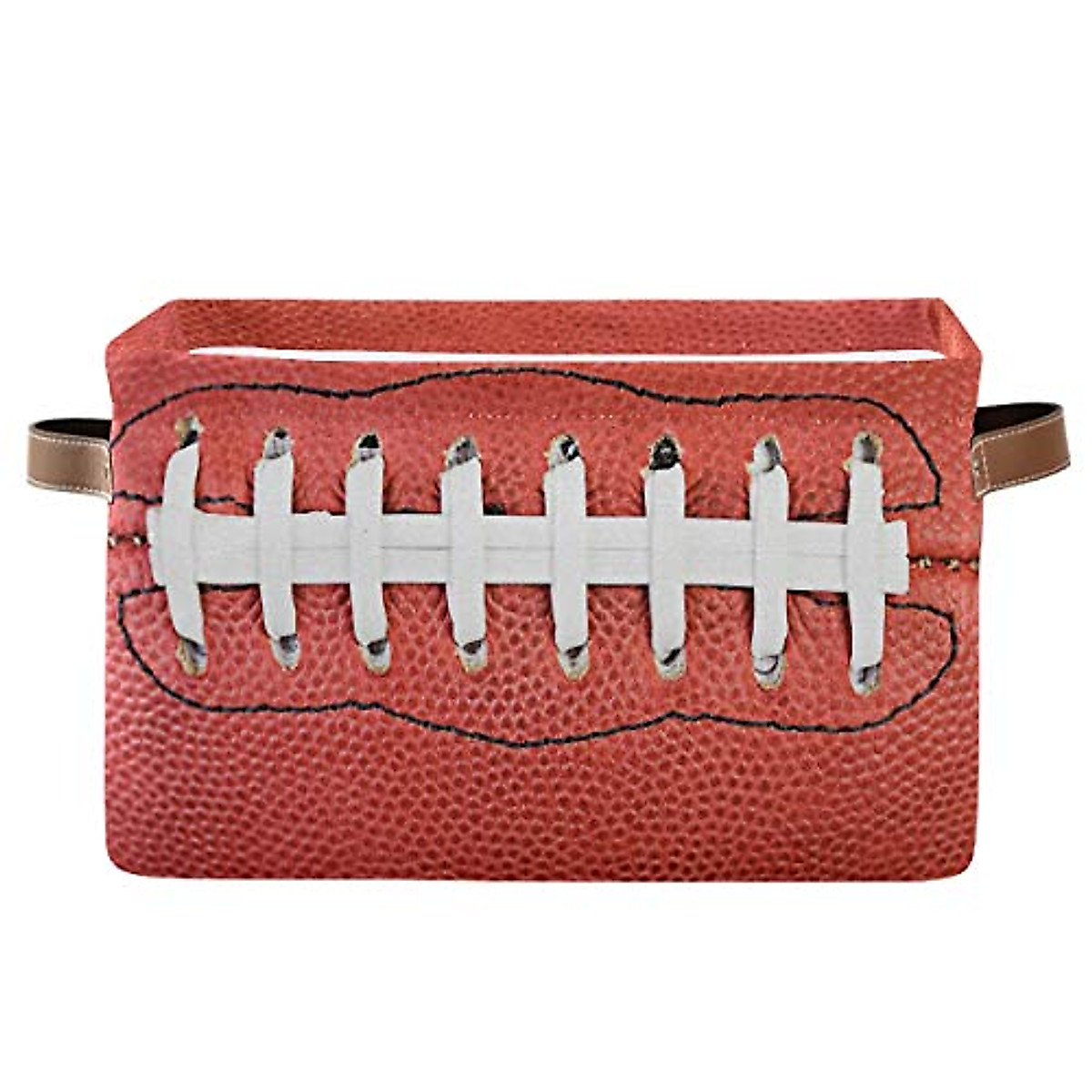 Storage Basket Cube American Football Laces Large Collapsible Toys Storage Box Bin Laundry Organizer for Closet Shelf Nursery Kids Bedroom,15x11x9.5 in,1 Pack