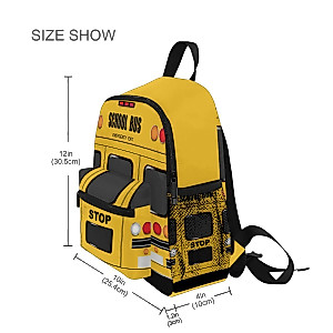 Fisyme Toddler Backpack School Bus School Bag Kids Backpacks for Kindergarten Preschool Nursery Girls Boys, S