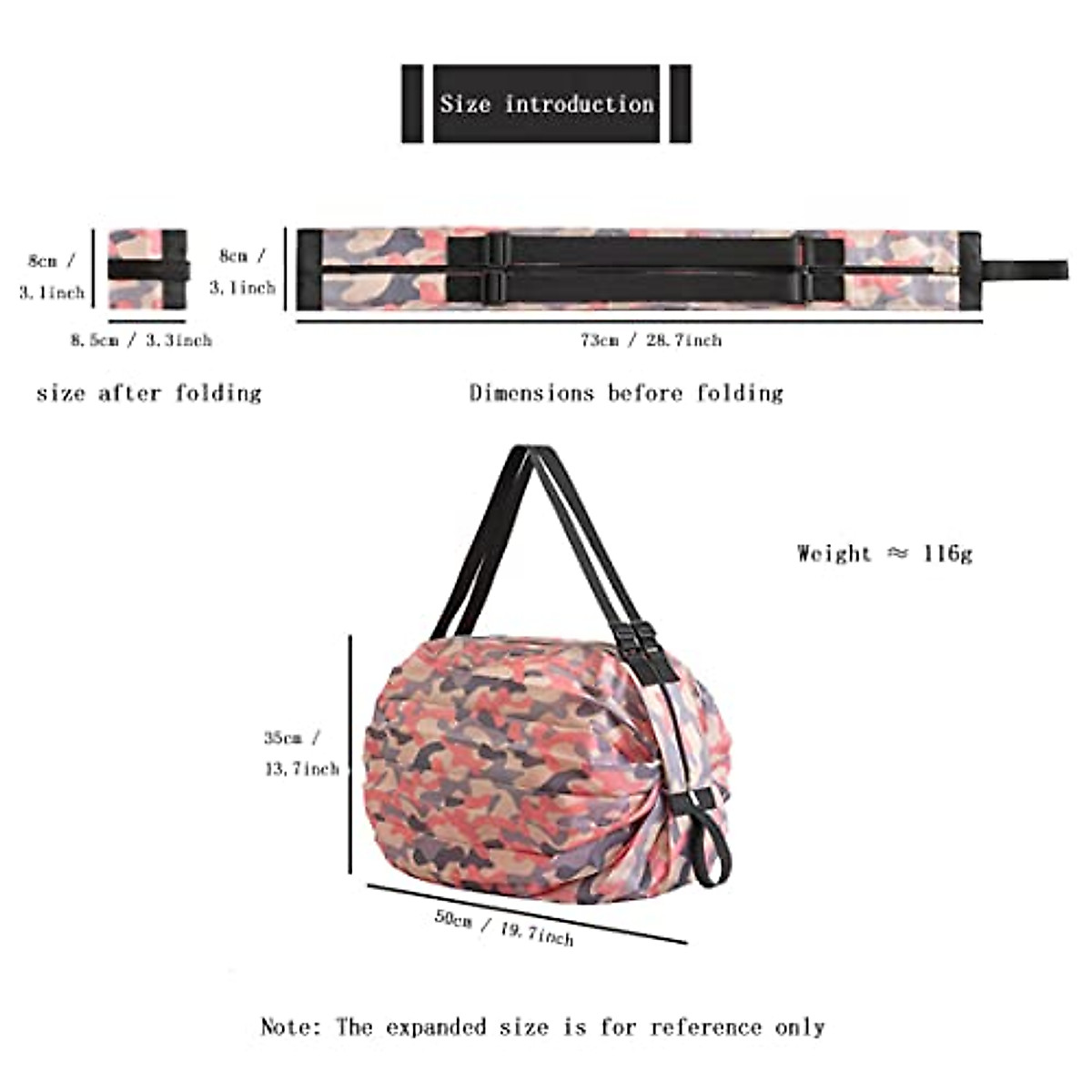 Reusable Grocery Bags, Large Capacity Shopping Bags, Foldable grocery bags, Portable Tote Bag, Shopping Bags Groceries, Daily commuting Reusable Bag, Picnic camping Storage Bag, Grocery bags（2 PCS）