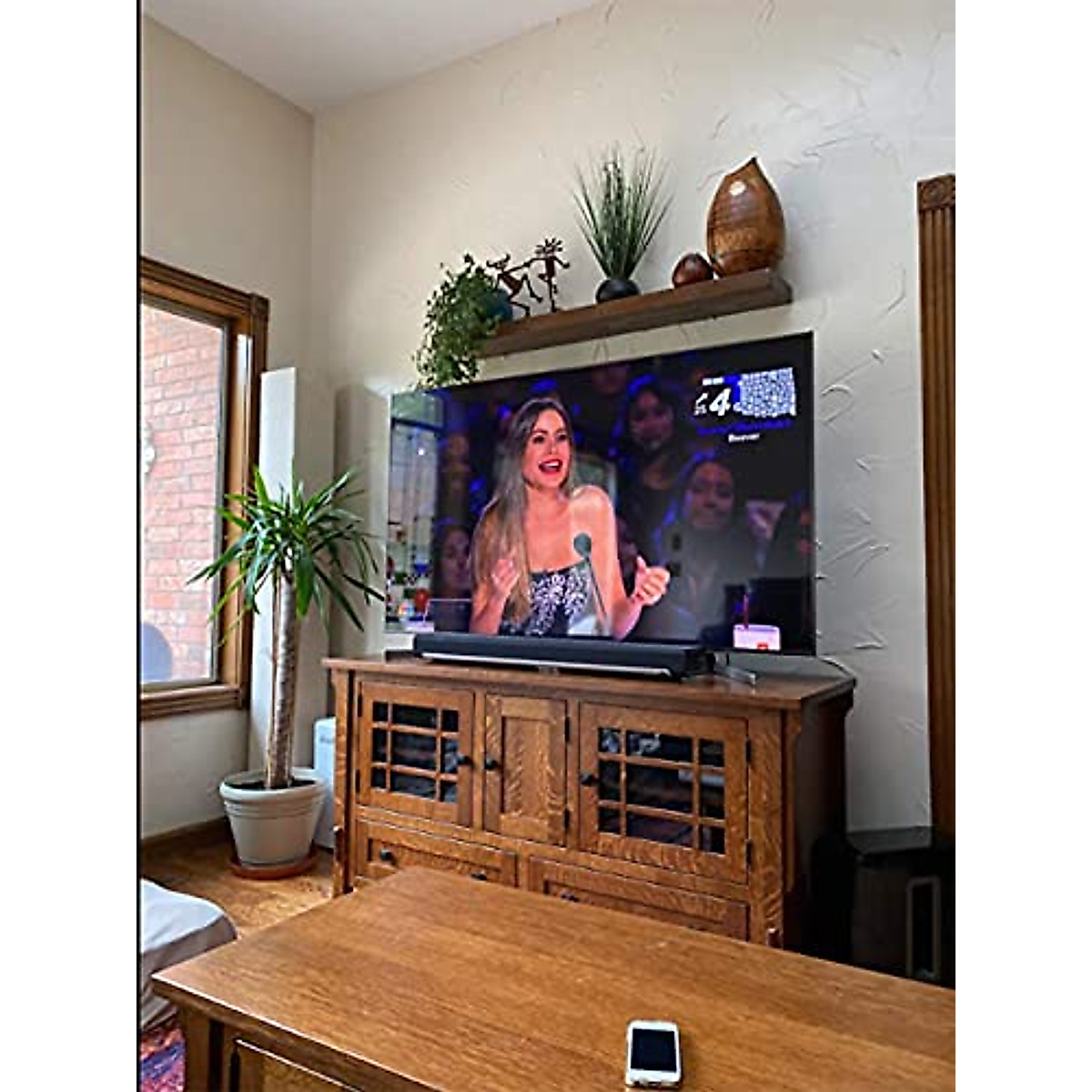 Joel's Antiques Floating Wall Shelf - 60-Inch Wood Decor & Long Shelf for Fireplace Mantel, Bookshelf, & Farmhouse - Wall-Mounted Rustic Stand, Wooden Hanging Display - Medium Brown, 60" x 8" x 2"