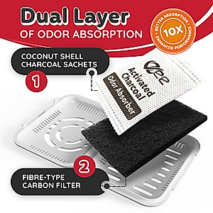 VZee Diaper Pail Deodorizer, Pack of 16, with Plastic Case, Compatible with Munchkin Diaper Pail, Diaper Pail Odor Eliminator, Charcoal Odor Absorber for Shoes, Drawers, Changing Tables and Bins